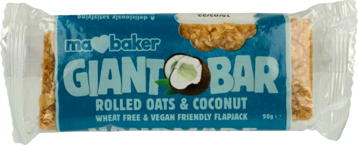 MABAKER, Giant Bar , baton, o smaku kokosowym, Rolled Oats & Coconut ...