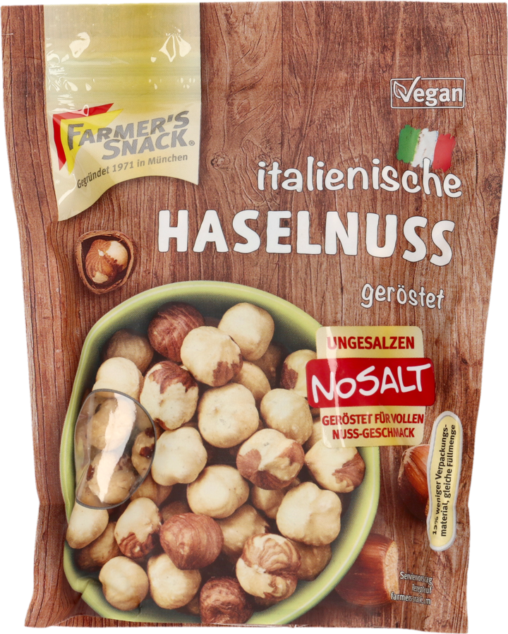 FARMER'S SNACK, orzechy laskowe prażone, bez dodatku tłuszczu, 125 g ...