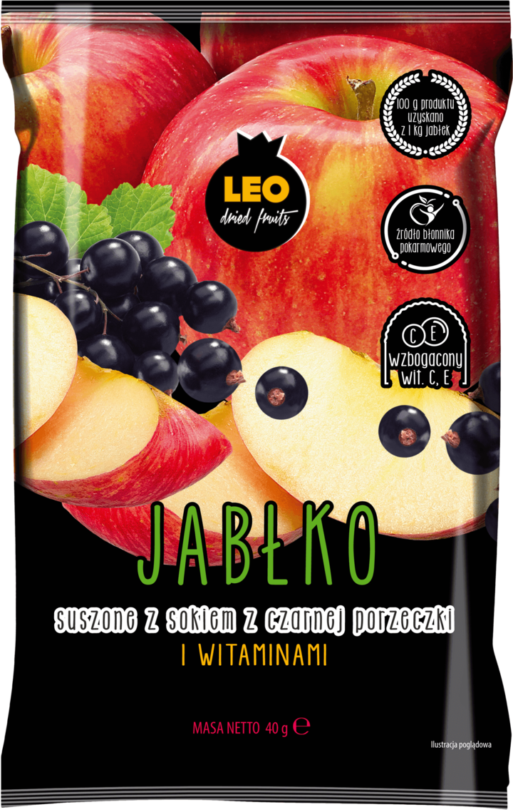 LEO, jabłko suszone, z sokiem z porzeczki, 40 g | Drogeria Rossmann.pl