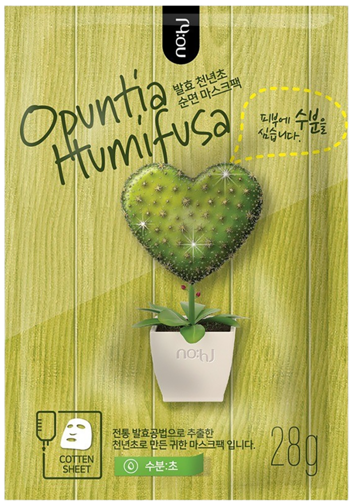 NO:HJ, , maseczka w płachcie, nawilżająca, ekstrakt z kaktusa, 28 g ...
