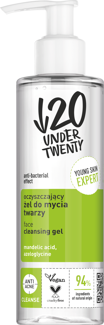 UNDER TWENTY, , żel do mycia twarzy oczyszczający, 190 ml | Drogeria ...