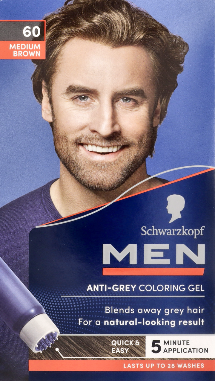 SCHWARZKOPF MEN, żel koloryzujący do włosów, nr 60 Medium Brown, 1 szt ...