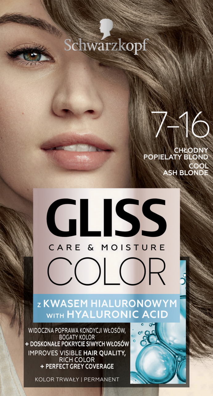 SCHWARZKOPF GLISS COLOR, , farba do włosów, trwała, nr 7-16, Chłodny ...