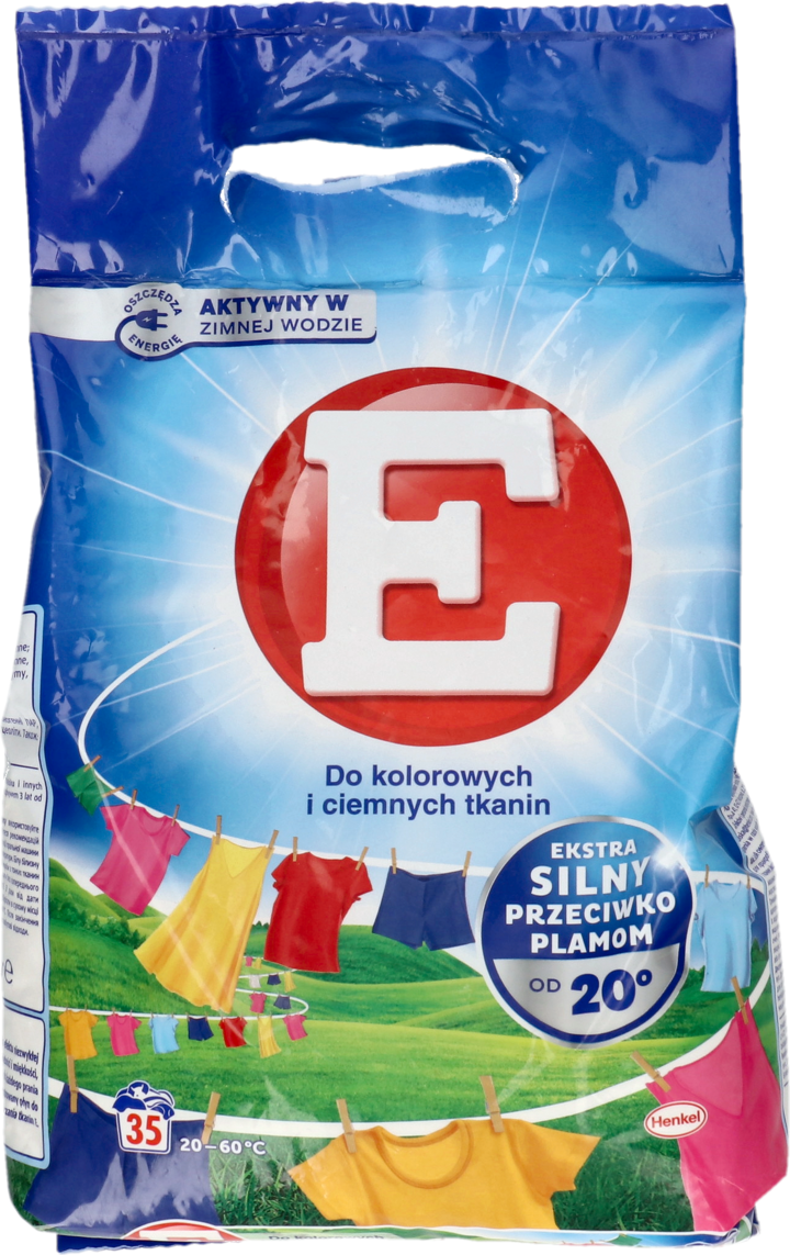 E, proszek do prania, tkanin kolorowych i ciemnych, 2,1 kg | Drogeria Rossmann.pl