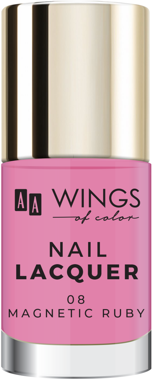AA WINGS OF COLOR, lakier do paznokci, nr 08 Magnetic Ruby, 10 ml ...