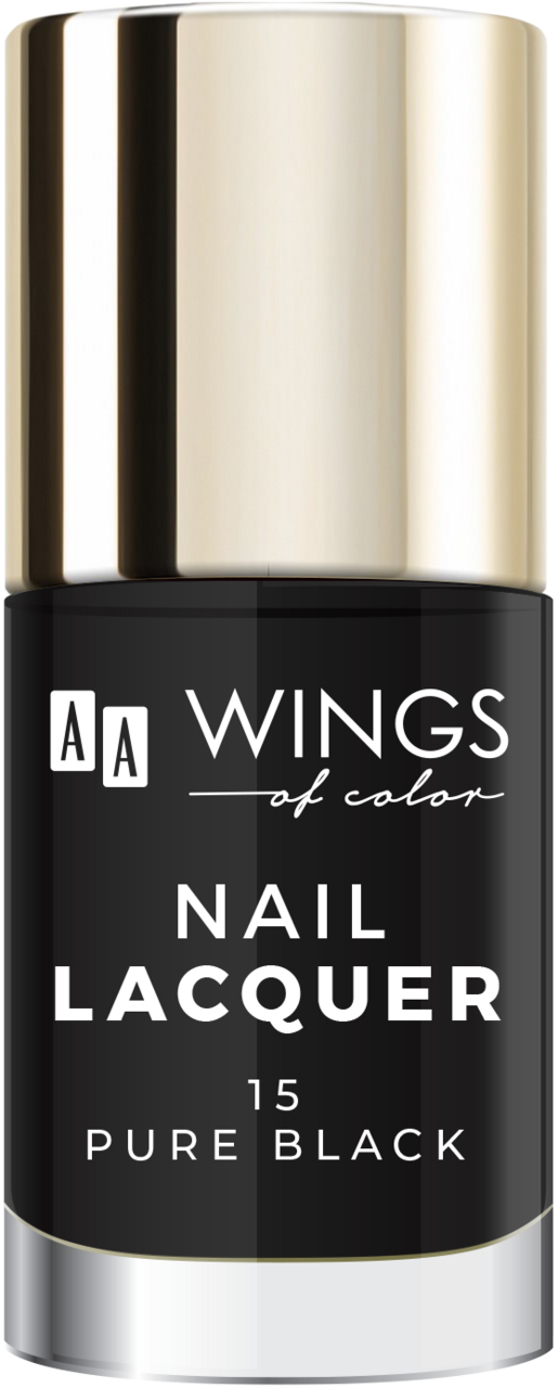 AA WINGS OF COLOR, lakier do paznokci, nr 15 Pure Black, 10 ml ...