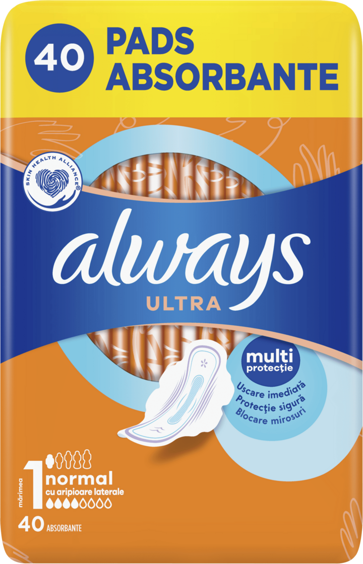 ALWAYS, Ultra , podpaski higieniczne, ze skrzydełkami, Normal, 40 szt ...