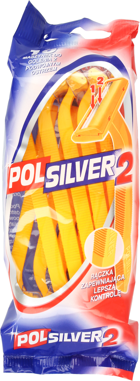 POLSILVER, jednoczęściowe maszynki do golenia z podwójnym ostrzem, 10 ...