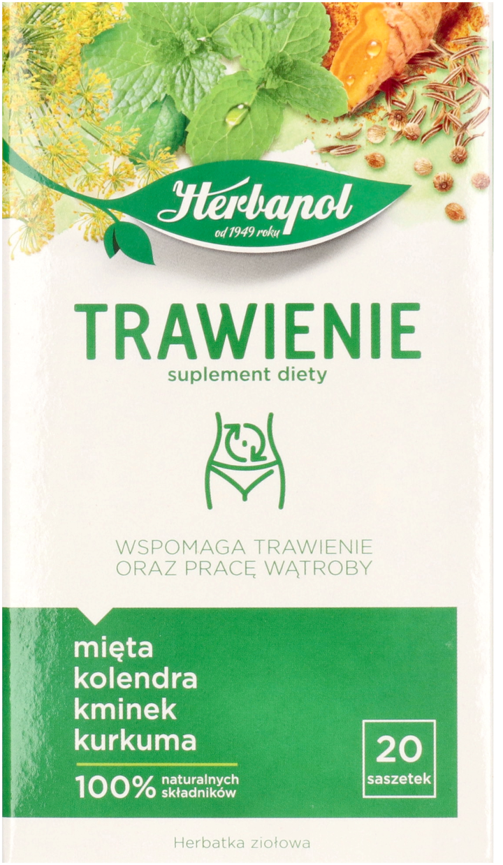 HERBAPOL, Herbatka ziołowa , herbata ziołowa, na trawienie, 20x2 g ...