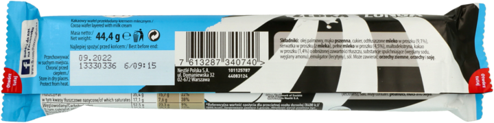 PRINCESSA, Zebra longa, wafel przekładany kremem mlecznym, 44,4 g ...