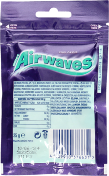 WRIGLEY'S AIRWAVES, guma do żucia, w drażetkach, o smaku mentolowym i ...