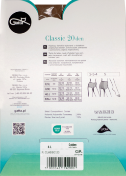 GATTA, Classic , rajstopy 20den, golden 4, 1 para | Drogeria Rossmann.pl