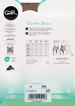 GATTA, Classic , rajstopy, 20 den, Golden, rozm. 2;, 1 para | Drogeria ...