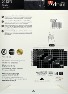 ADRIAN, Lara Classic , rajstopy 20den, nero 4, 1 para | Drogeria ...