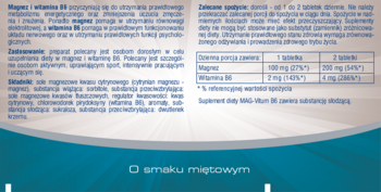 MAG-VITUM B6, tabletki, Cytrynian Magnezu o smaku mięty, suplement diety, 60 szt. | Drogeria ...