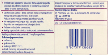 INOVOX, Ultra , pastylki do ssania, na ból gardła, smak miętowy, lek ...