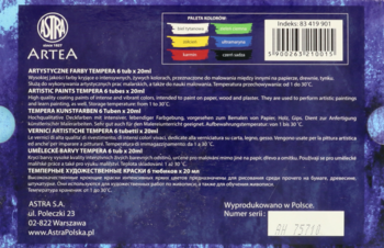 ASTRA, farby tempera, artystyczne, 6 kolorów, zestaw, 1 szt. | Drogeria ...