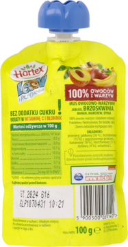HORTEX LEON, i Przyjaciele , mus w tubce, owocowo-warzywny, jabłko ...