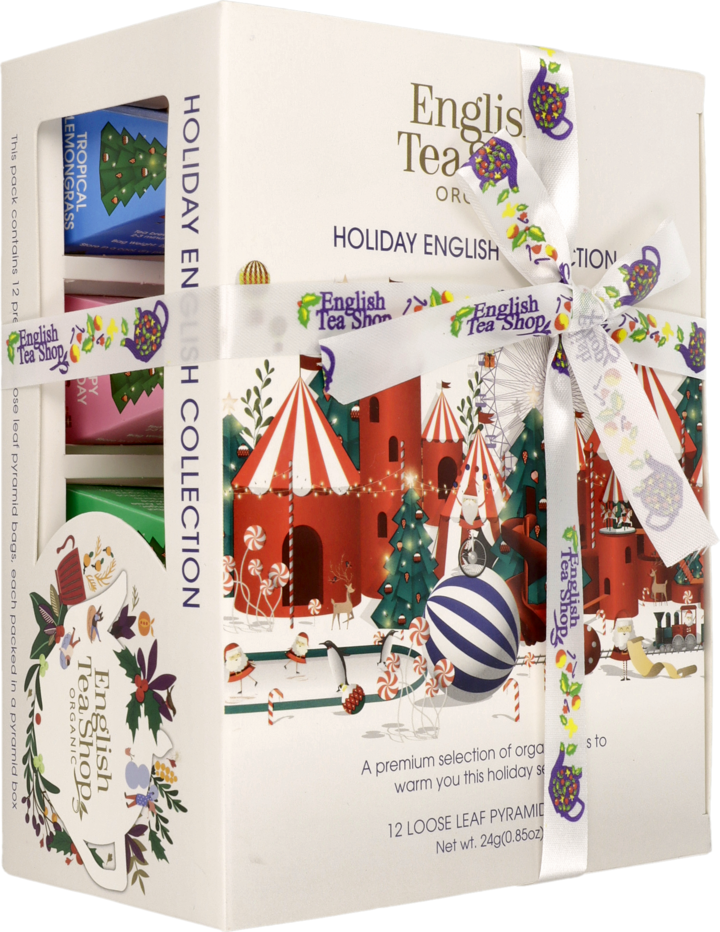 ENGLISH TEA SHOP, , herbata świąteczna, z kokardką "Miasteczko",, 12 ...