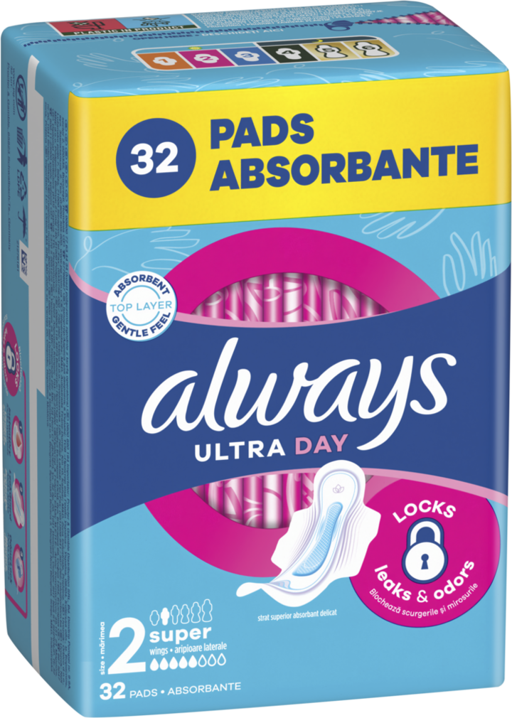 ALWAYS, Ultra Day, podpaski higieniczne, ze skrzydełkami, Super, 32 szt ...