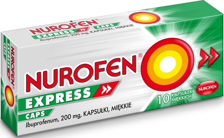 NUROFEN, Express Caps, kapsułki miękkie, 200 mg, przeciwbólowe i ...