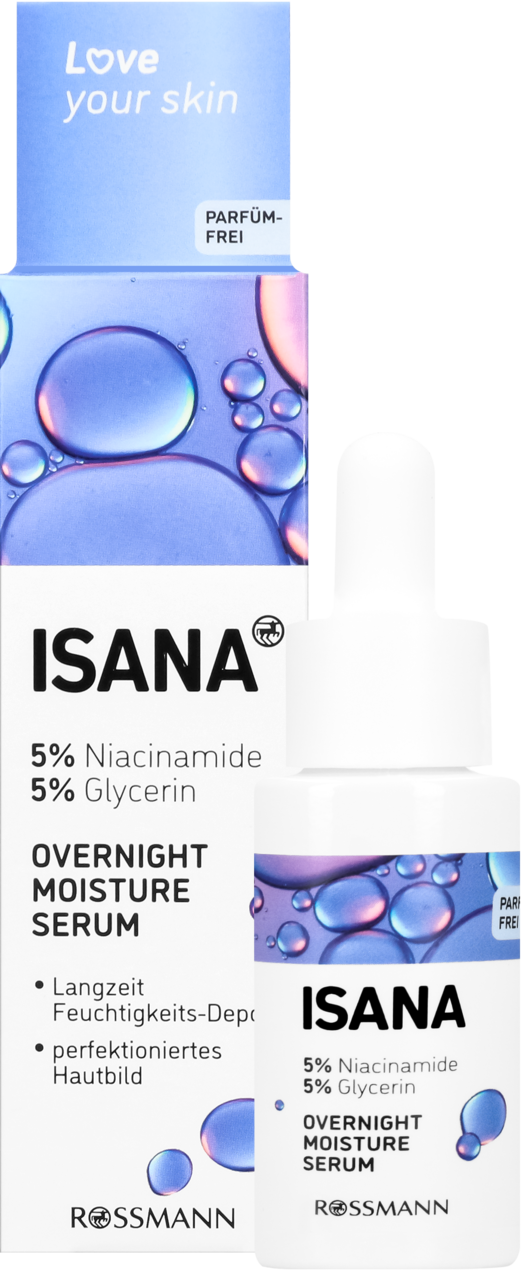 ISANA, Love Your Skin , serum do twarzy, nawilżające, na noc, 30 ml ...