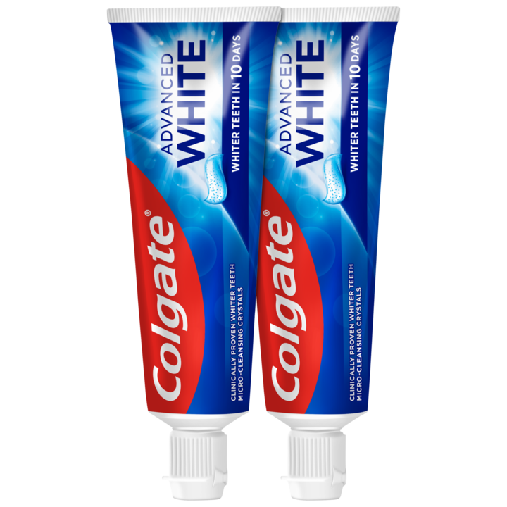 COLGATE, Advanced White , pasta do zębów, wybielająca, 2x75 ml ...