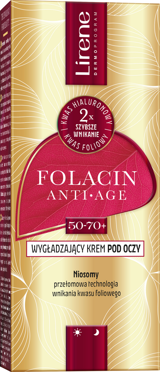 LIRENE, Folacin Anti-Age, krem pod oczy wygładzający 50/70+, 15 ml, 15 ...