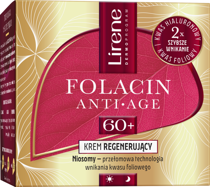 LIRENE, Folacin Anti-Age, krem do twarzy regenerujący 60+, 50 ml ...