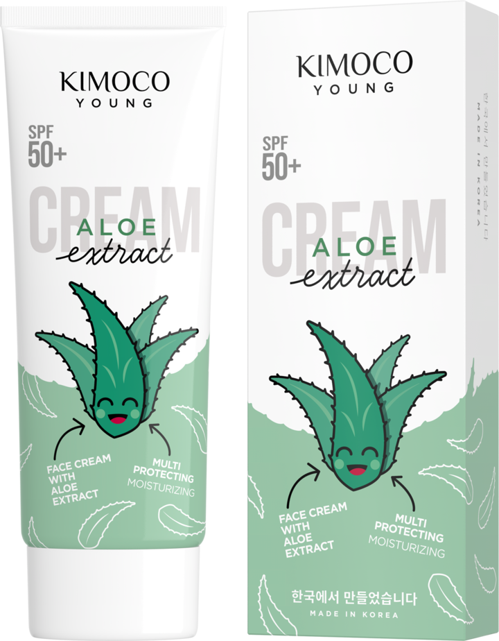 KIMOCO, Young Aloe Extract, krem do twarzy, SPF 50+, PA+++, nawilżająco ...
