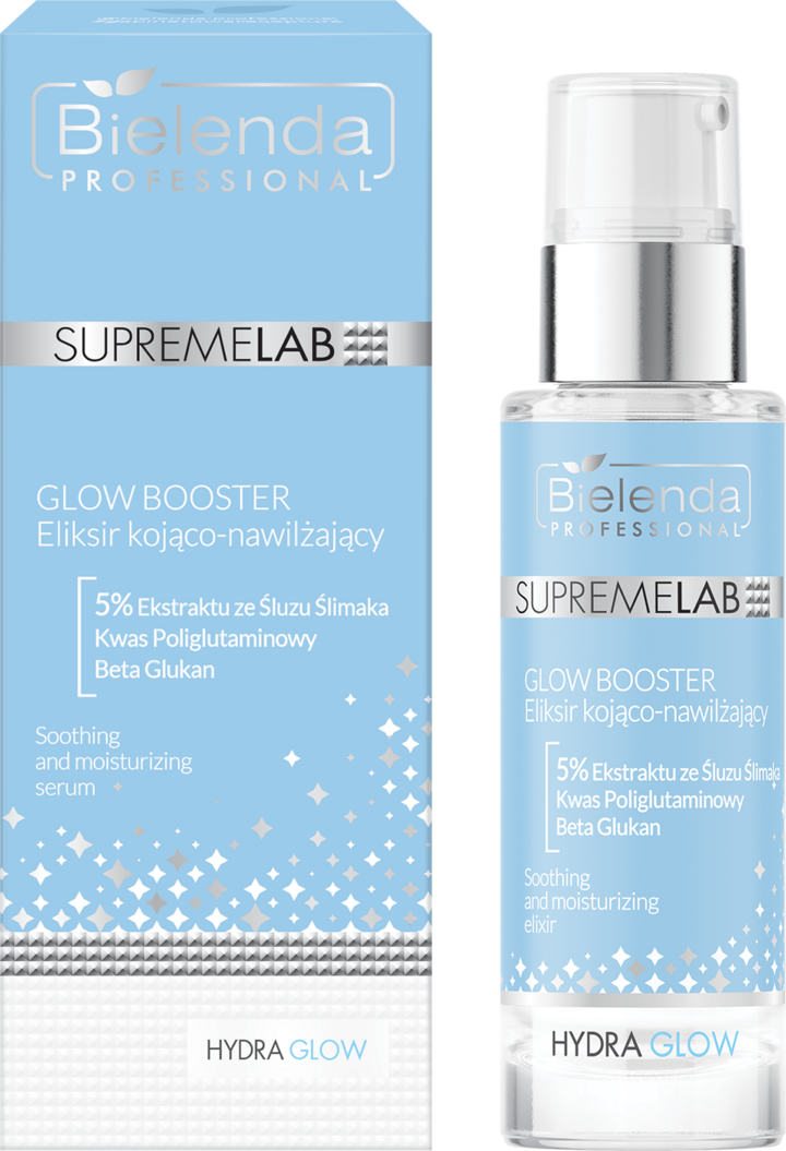 BIELENDA PROFESSIONAL, SupremeLab Hydra Glow, booster do twarzy, eliksir kojąco-nawilżający, 30 ...