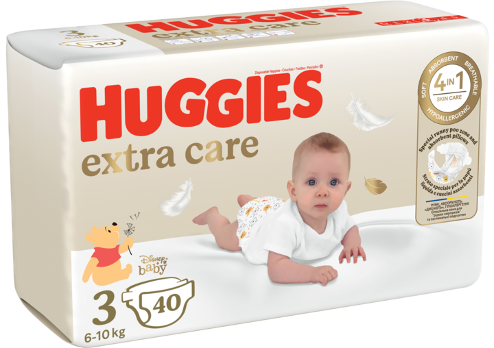 HUGGIES, Extra Care , pieluchy rozmiar 3, 40 szt. | Drogeria Rossmann.pl
