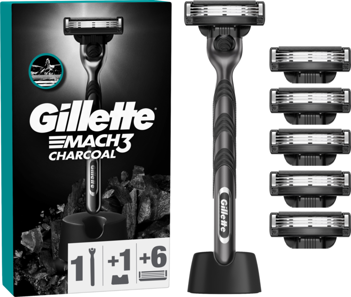 GILLETTE, Mach 3 Charcoal, maszynka do golenia dla mężczyzn, 1 rączka ...