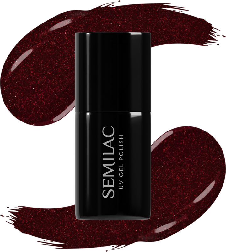 SEMILAC, lakier hybrydowy, nr 393 Sparkling Black Cherry, 7 ml ...