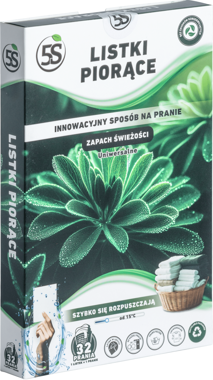 5S, , listki piorące, uniwersalne, zapach świeżości, 32 szt. | Drogeria ...