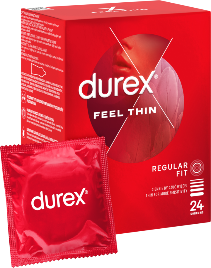 DUREX, Feel Thin , prezerwatywy, Regular Fit, 24 szt. | Drogeria ...