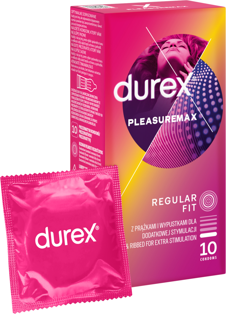DUREX, Pleasuremax , prezerwatywy z wypustkami i prążkami, Regular Fit ...