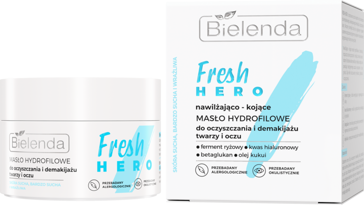 BIELENDA, Fresh Hero , masło do demakijażu twarzy i oczu, hydrofilowe ...