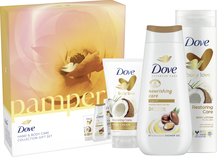 DOVE, , zestaw dla kobiet, żel pod prysznic + balsam do ciała + krem do ...