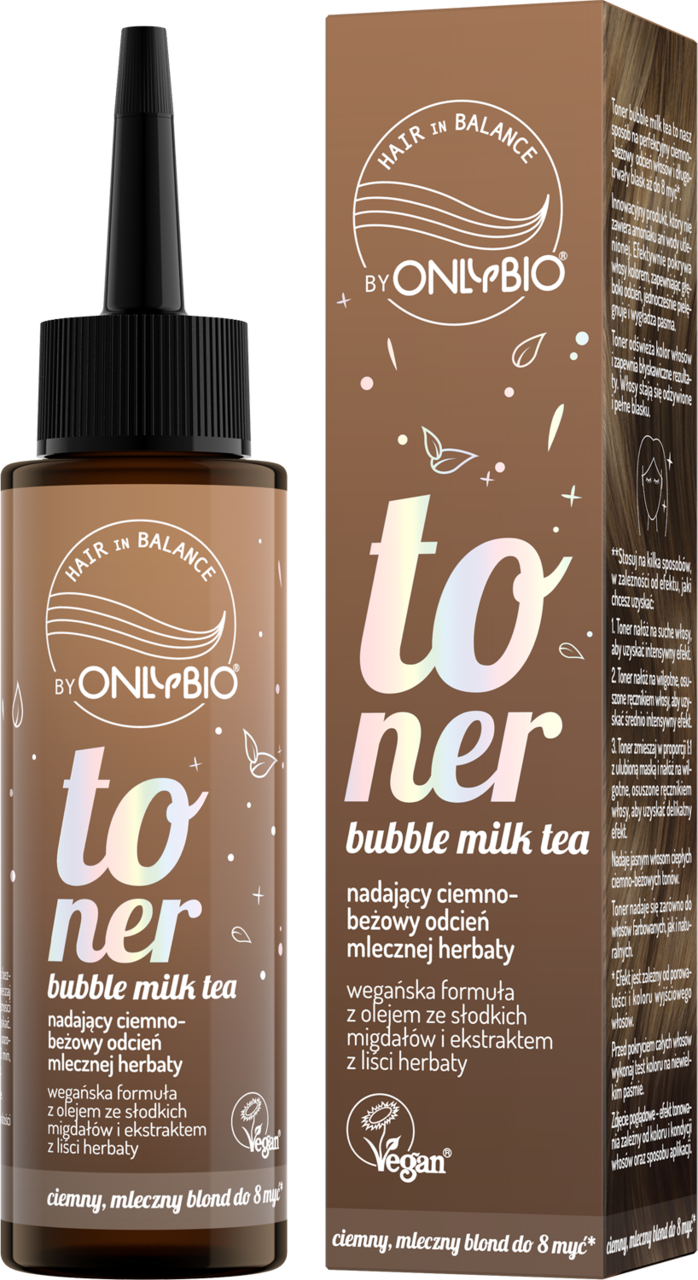 ONLYBIO HAIR IN BALANCE, toner do włosów, Bubble Milk Tea, 100 ml ...