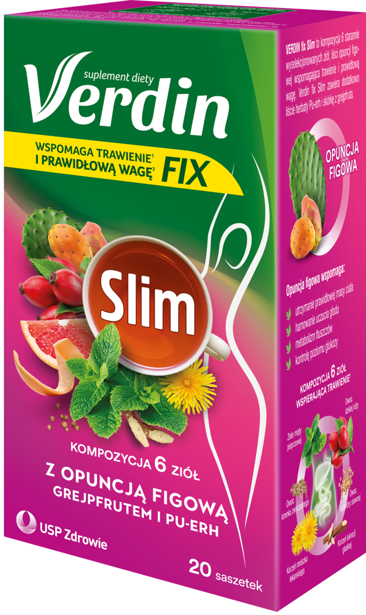 VERDIN, Fix Slim, herbata ziołowa z opuncją figową, 40 g | Drogeria ...