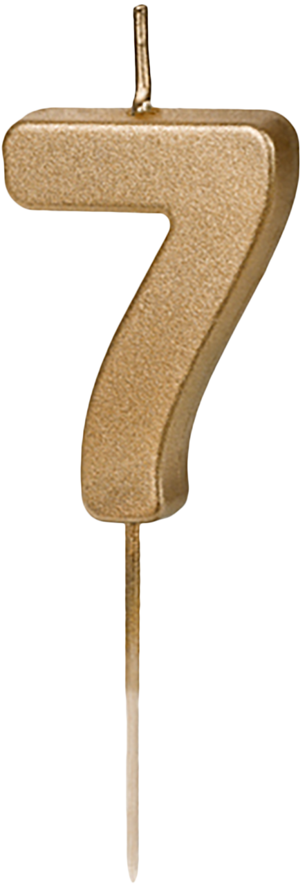 PARTYDECO, świeczka urodzinowa, cyfra 7, złota, 4,5 cm, 1 szt ...