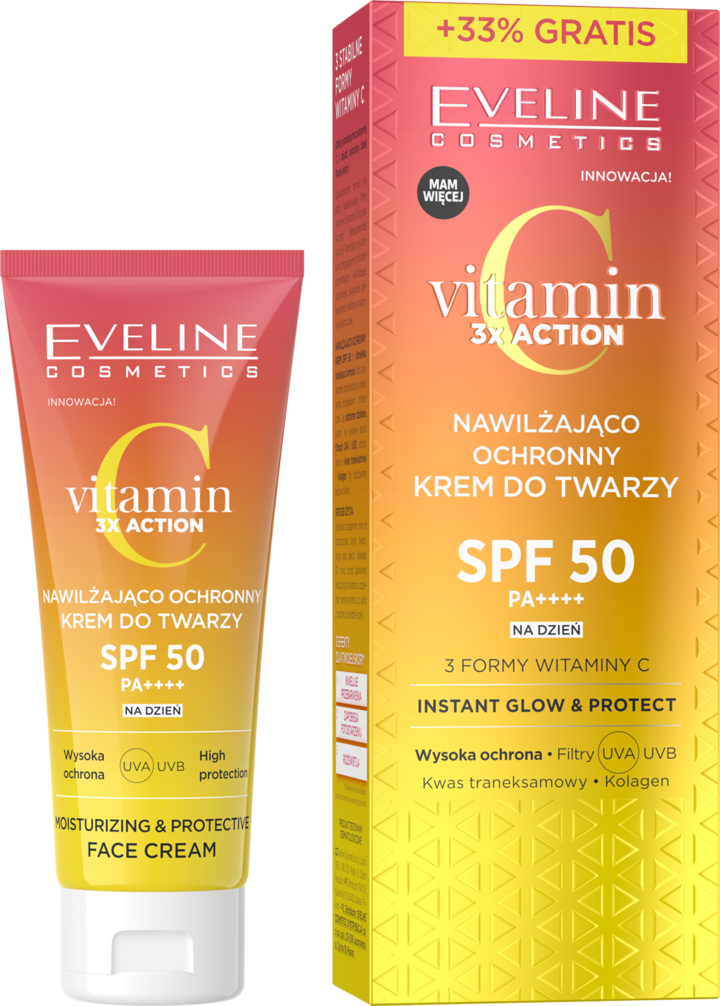 EVELINE COSMETICS, Vitamin C 3xAction , krem do twarzy, nawilżająco ...