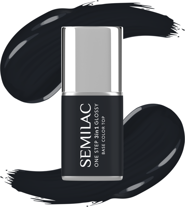 SEMILAC, One Step 3in1 Glossy , lakier hybrydowy, nr 190 The Black, 7 ...