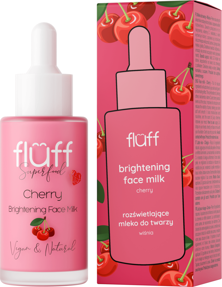 FLUFF, mleko do twarzy, rozświetlające, Wiśnia, 40 ml | Drogeria ...