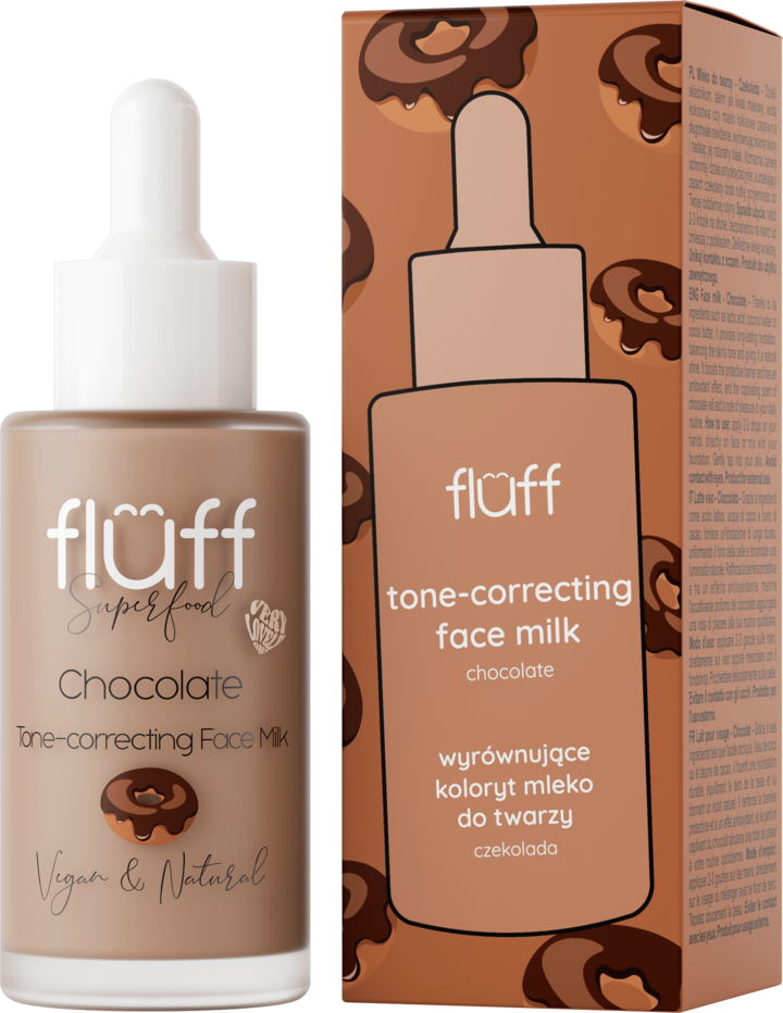 FLUFF, mleko do twarzy, wyrównujące koloryt, Czekolada, 40 ml | Drogeria Rossmann.pl