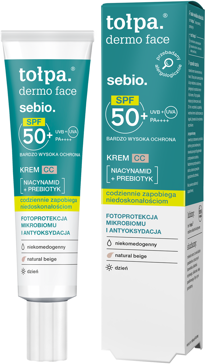 TOŁPA, Dermo Face Sebio., krem CC do twarzy, na dzień, SPF 50+, PA ...