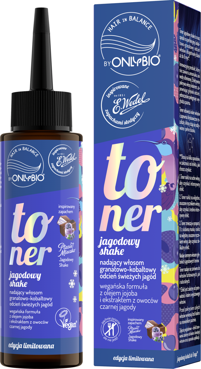 HAIR IN BALANCE BY ONLYBIO, , toner do włosów, Jagodowy Shake, 100 ml ...