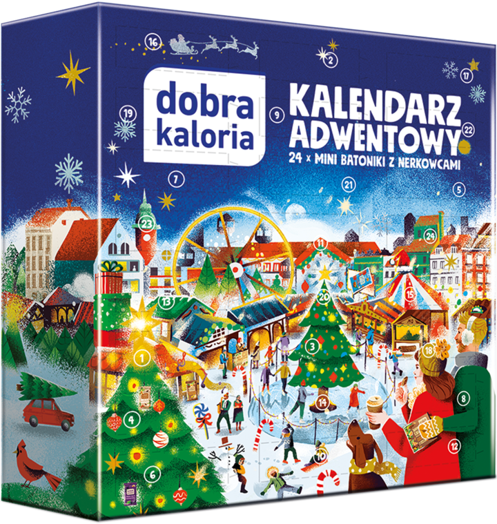 DOBRA KALORIA, , kalendarz adwentowy z mini batonikami z nerkowcami ...