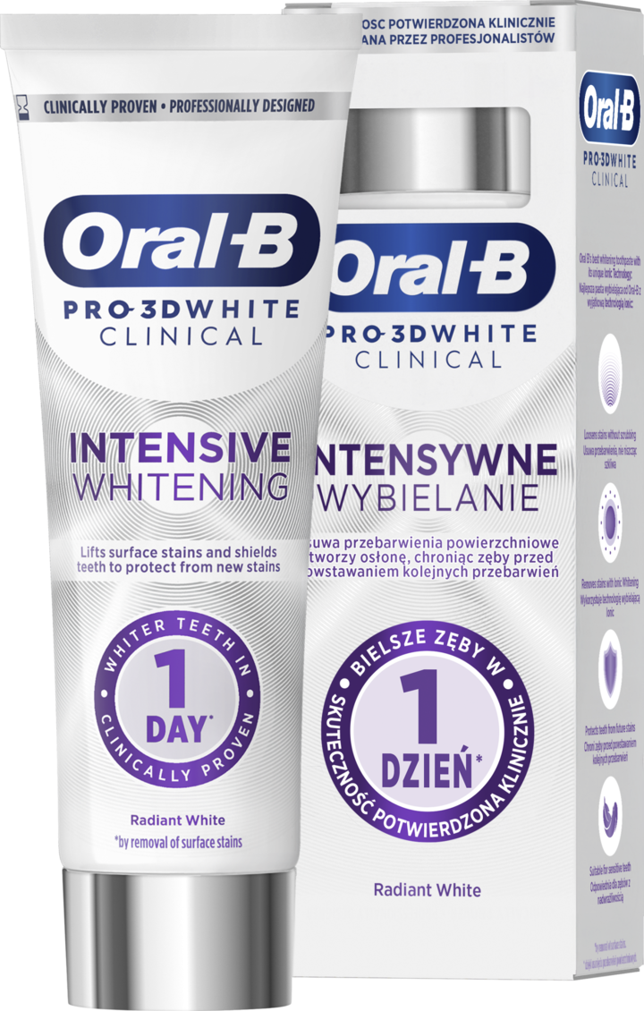ORAL-B, Pro 3D White, pasta do zębów, wybielająca, Radiant White, 75 ml ...